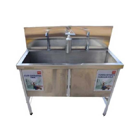 STAINLESS STEEL FREE STANDING DOUBLE TROUGH SINK - SHEFFIELD...